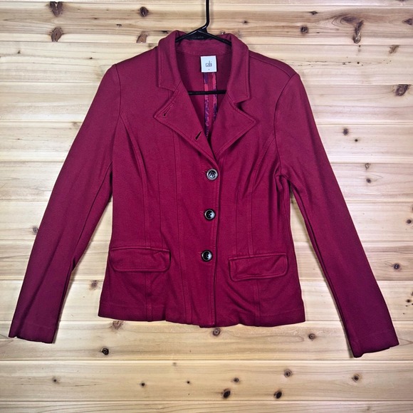 CAbi | Jackets & Coats | Cabi Jacket Womens 4 Rhubarb Red Ponte Outing ...